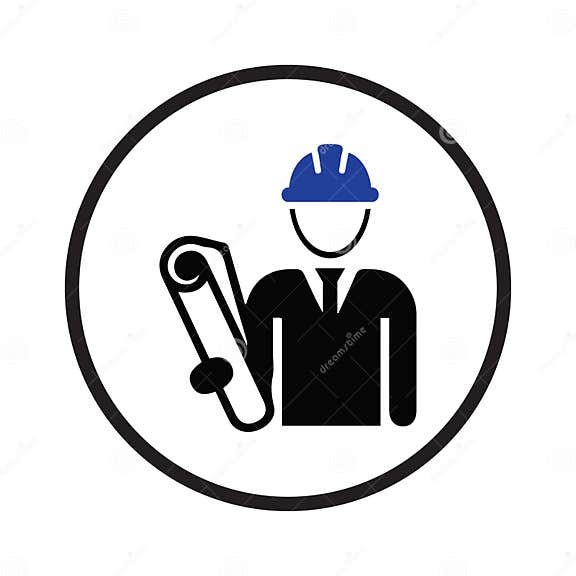 Construction engineer icon stock vector. Illustration of management ...