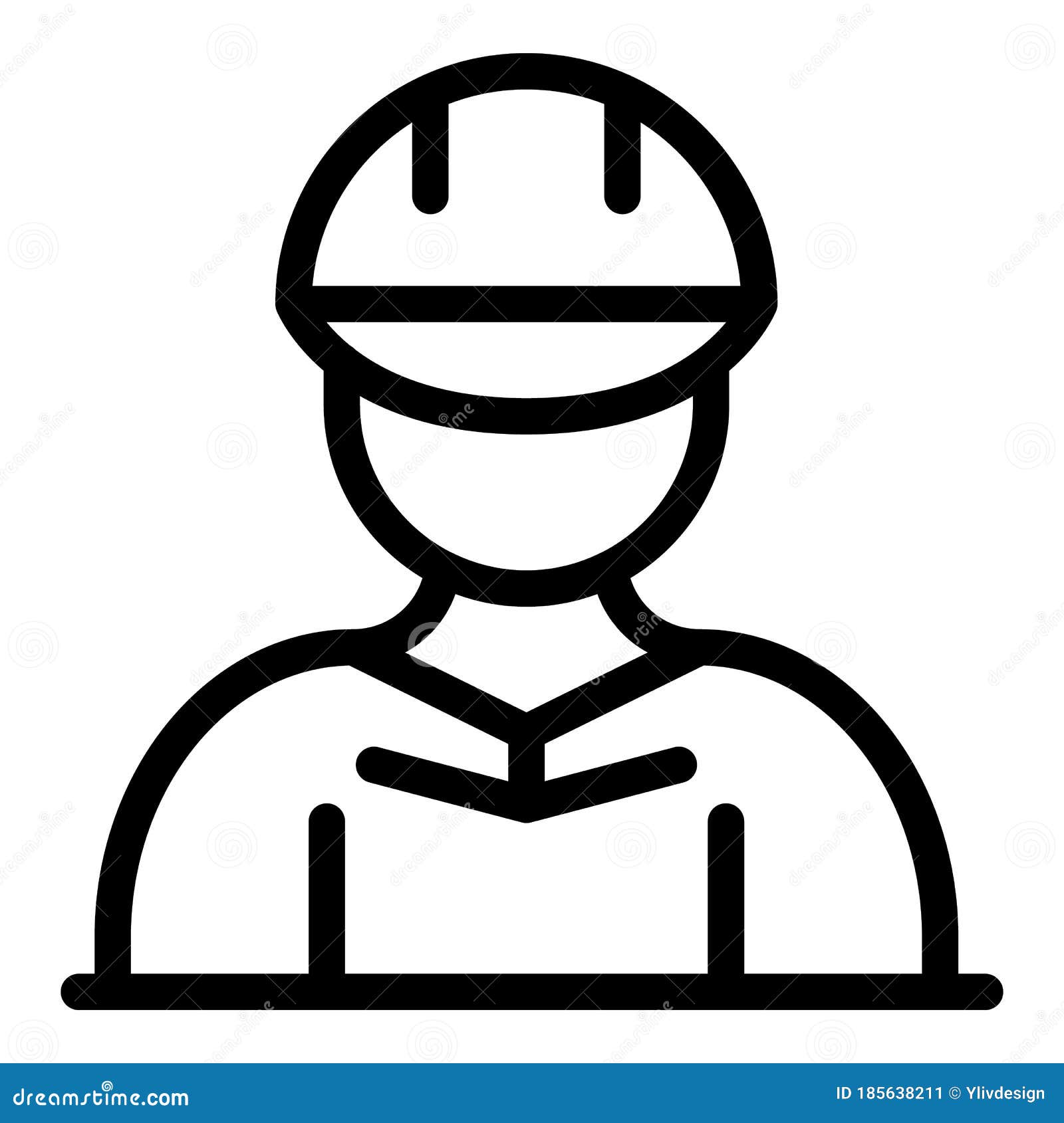 Construction Engineer Icon, Outline Style Stock Vector - Illustration ...