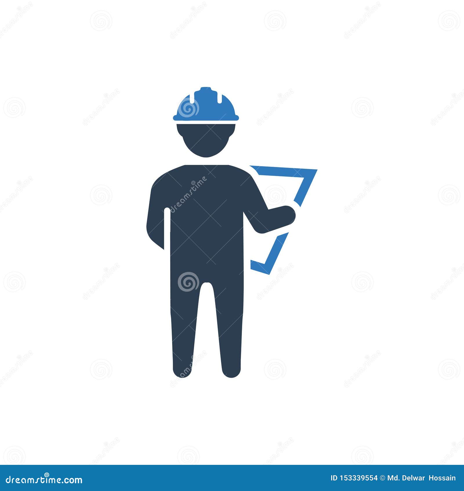 Construction engineer icon stock vector. Illustration of engineering ...