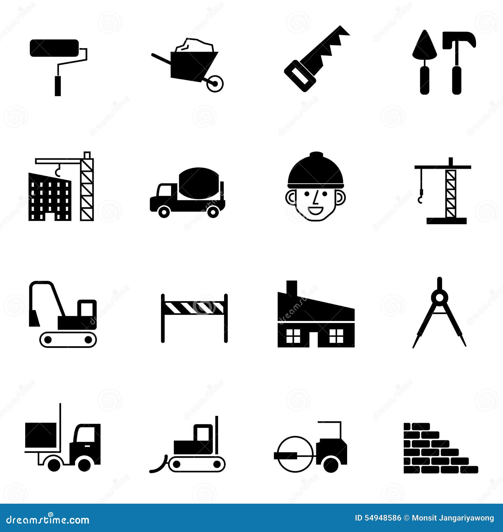 Construction and Engineer Icons Set Vector Illustration Stock Vector ...
