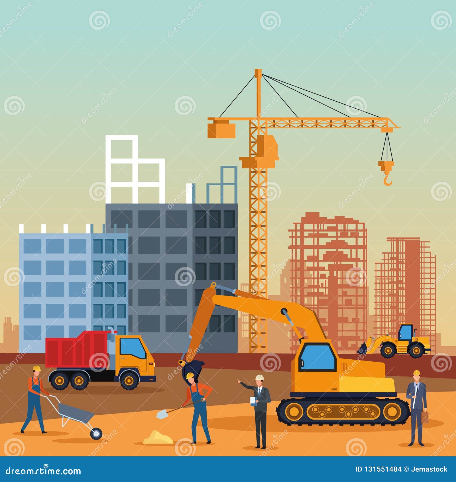 Construction Engineer Cartoon Stock Vector - Illustration of equipment ...