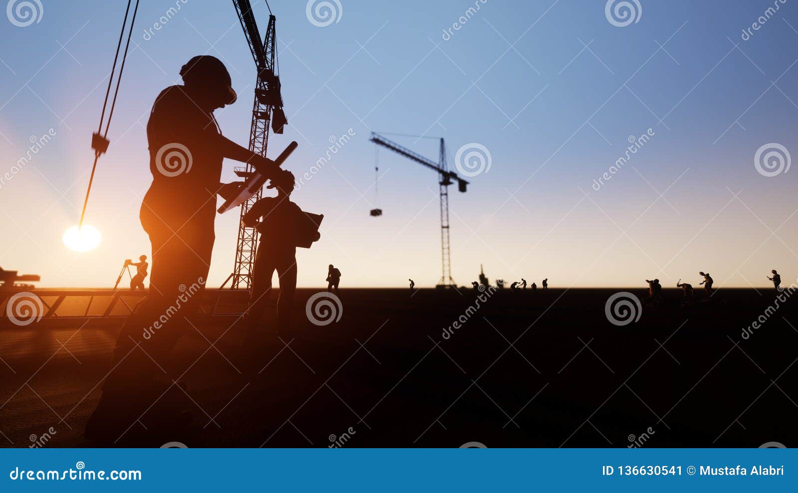 Construction Engineer Silhouette Stock Illustration - Illustration of ...