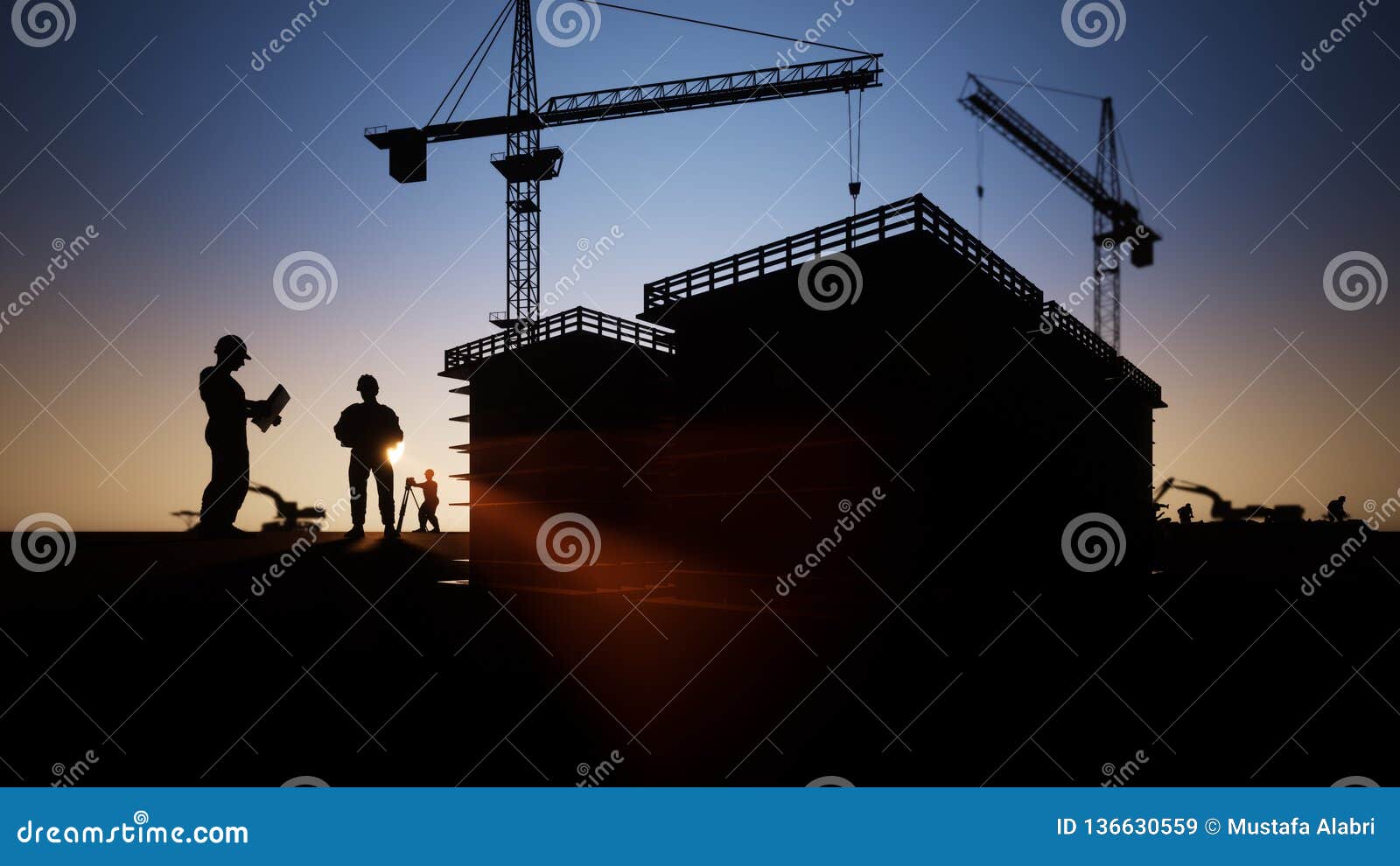 Construction Engineer Silhouette Stock Illustration - Illustration of ...