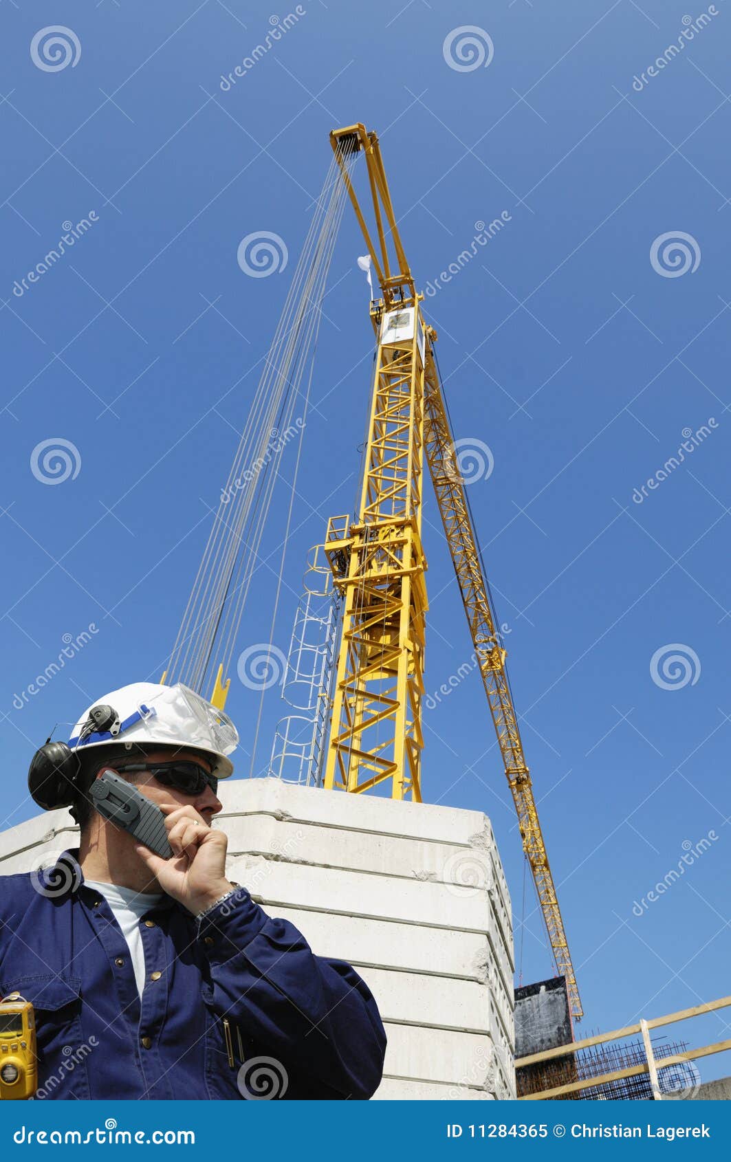 Construction Engineer on Site Stock Image - Image of lifting ...