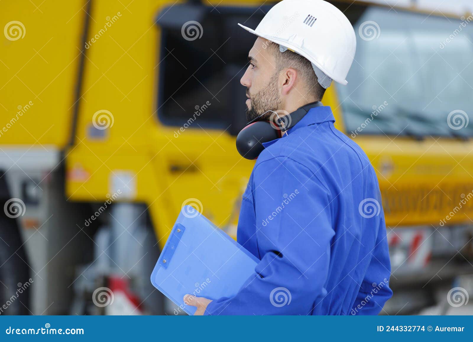Construction Engineer Supervising Work at Building Site Stock Photo ...