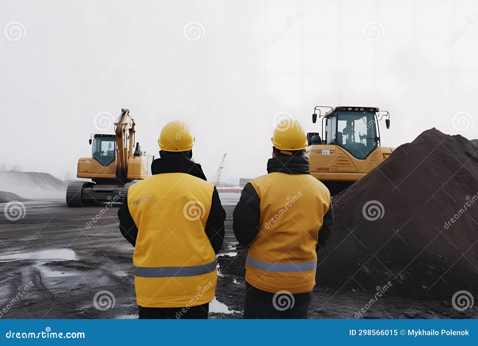 Construction Engineer Supervising Work at Building Site. Neural Network ...