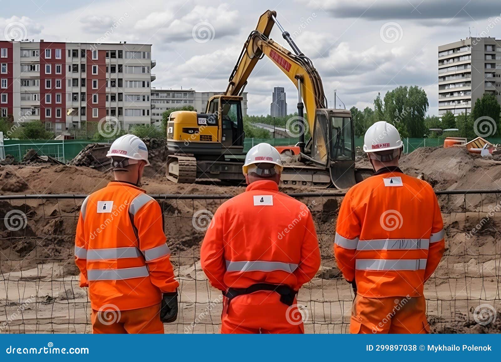 Construction Engineer Supervising Work at Building Site. Neural Network ...
