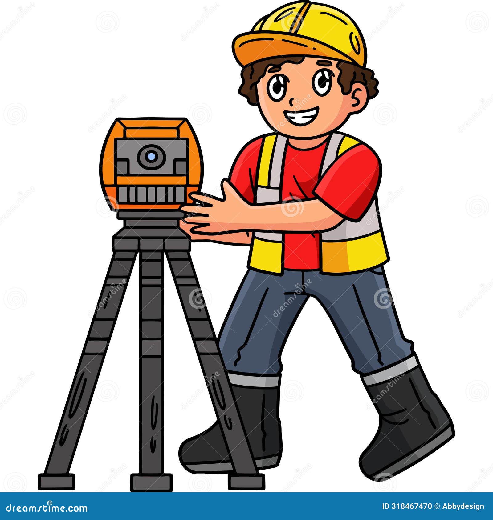 Construction Engineer with Surveying Tool Clipart Stock Vector ...