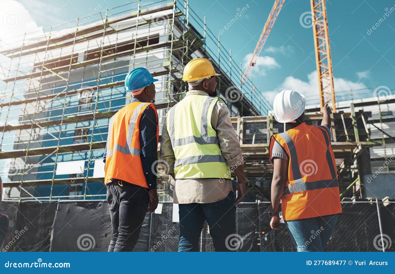 Construction, Engineer Team and Building Project with People Planning ...