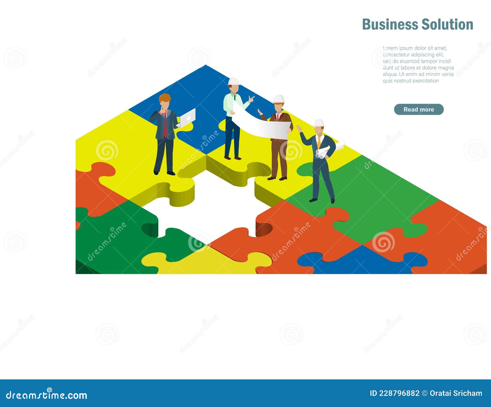 Construction Engineer Team Discussing on Jigsaw Puzzle Missing Piece ...