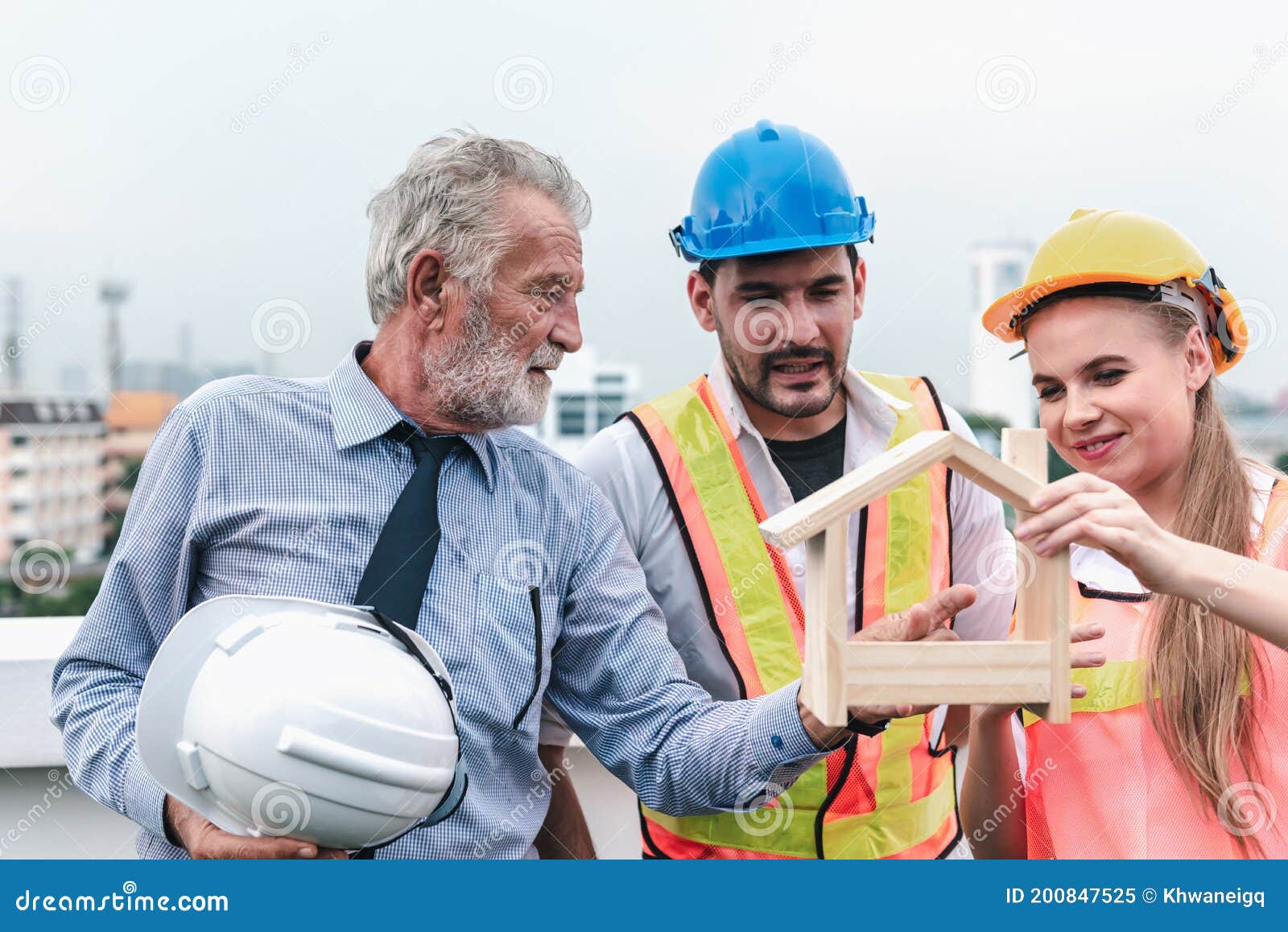 Construction Engineer Team Discussion Planing Work for Residential ...