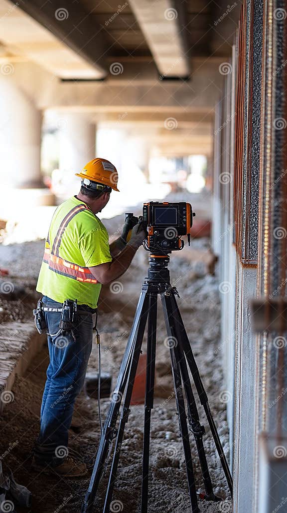 Construction Engineer Using Thermal Imaging To Inspect Bridge Insulation Layers Stock ...