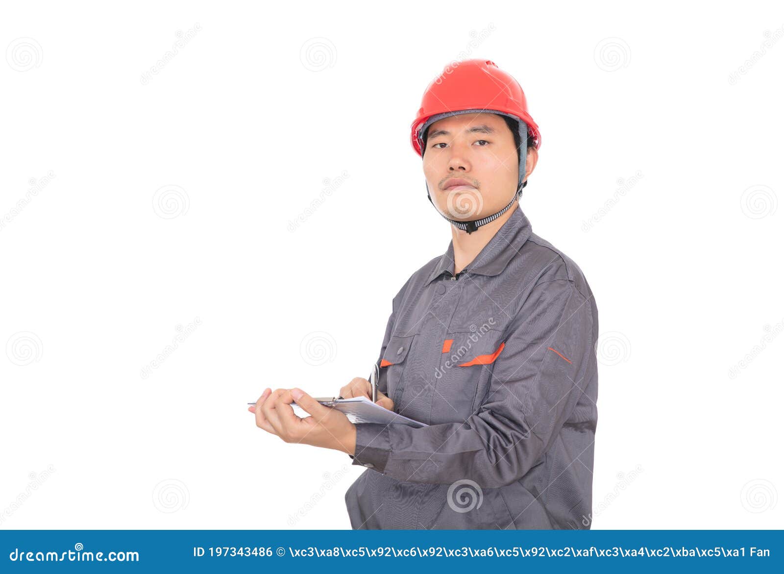 Construction Engineer at Work Holding Documents in Hand and Looking at ...