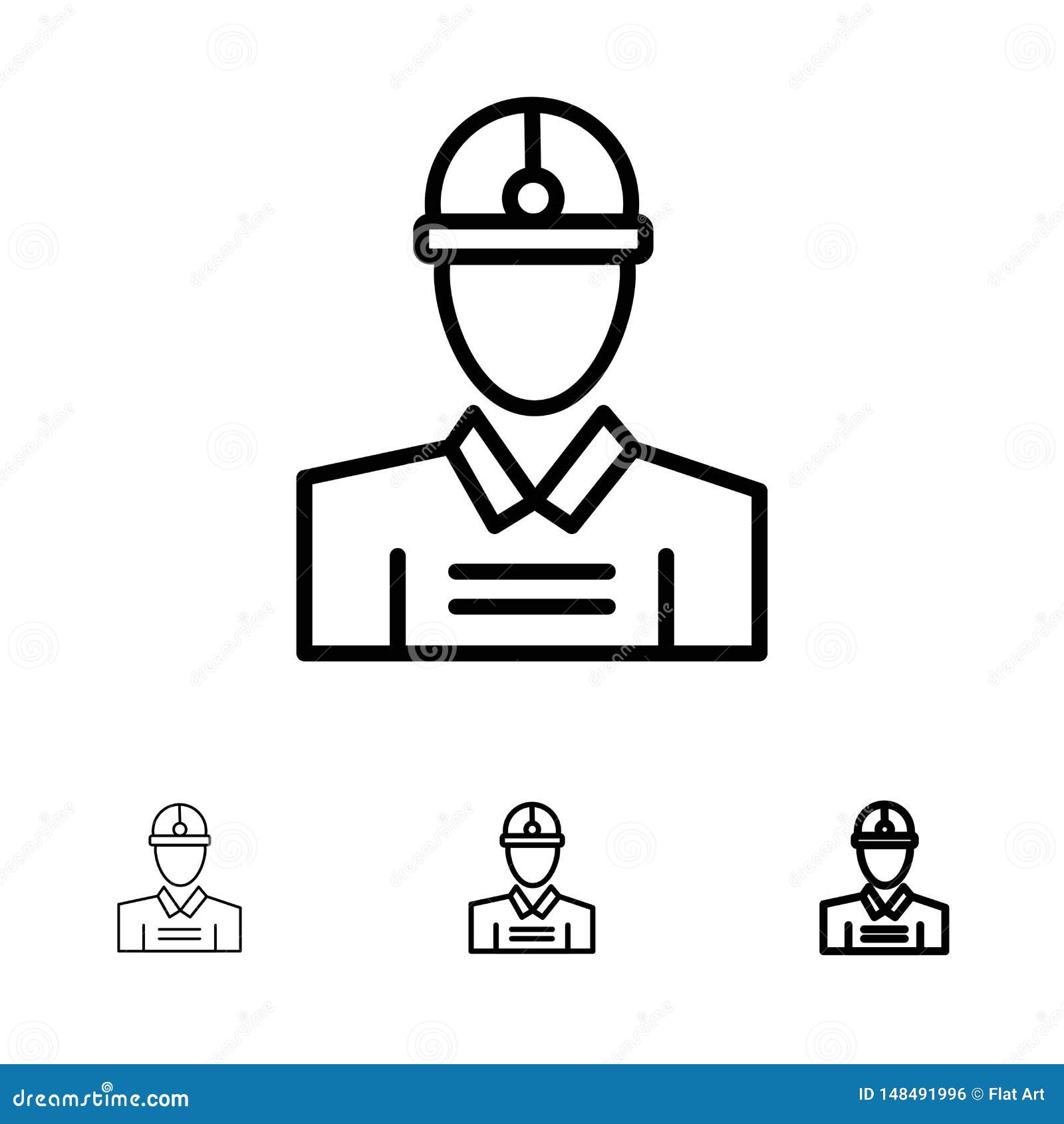 Construction, Engineer, Worker, Work Bold and Thin Black Line Icon Set ...