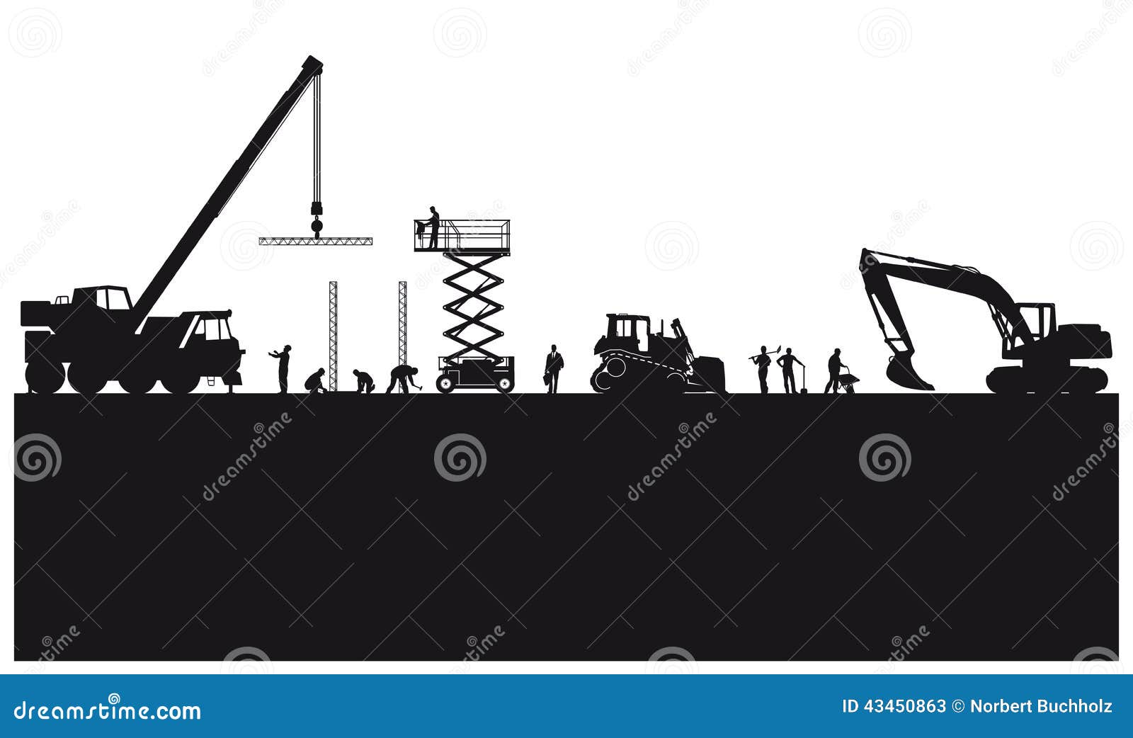 Construction and Engineering Illustration Stock Vector - Illustration ...