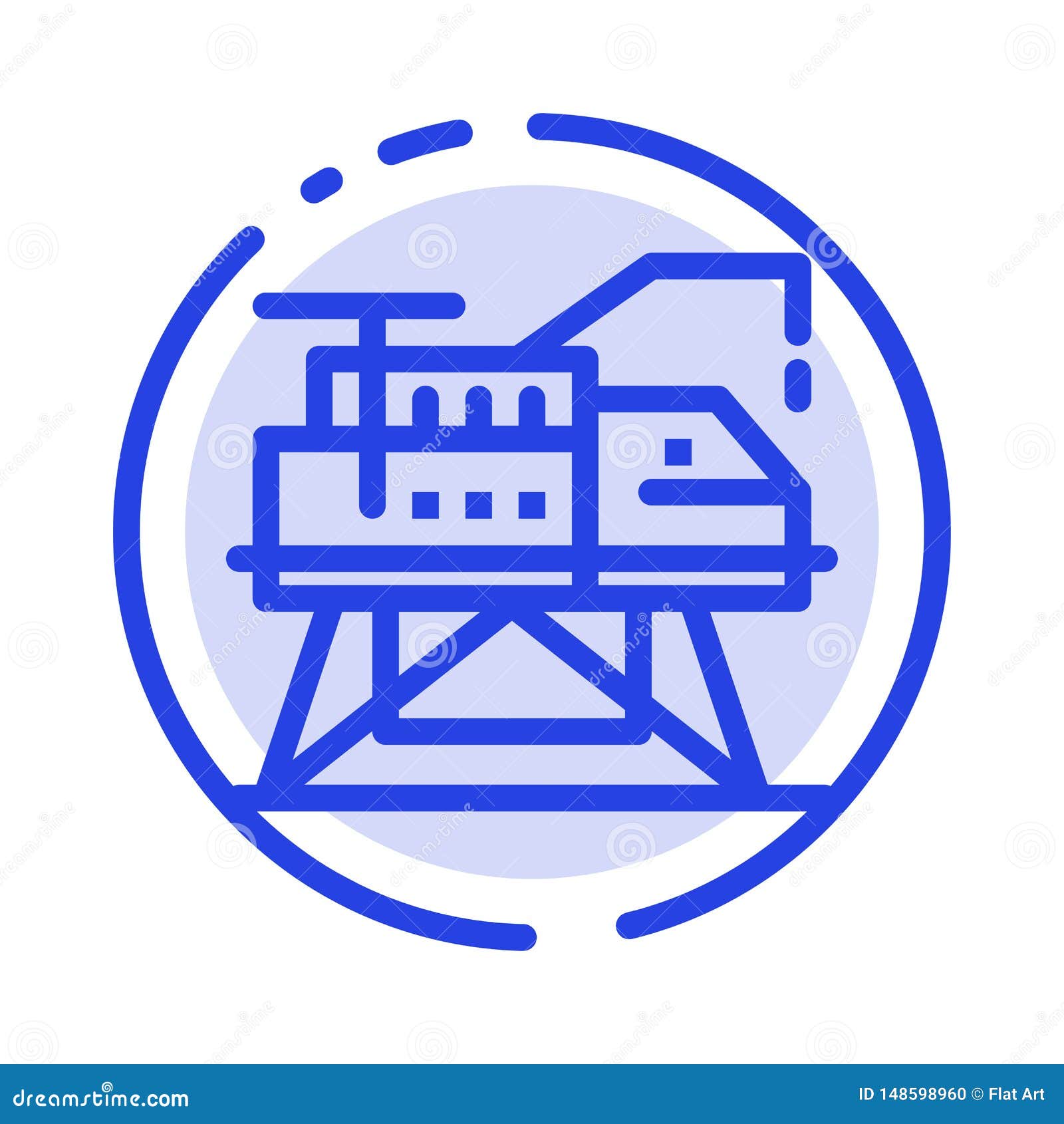 Construction, Engineering, Laboratory, Platform Blue Dotted Line Line ...
