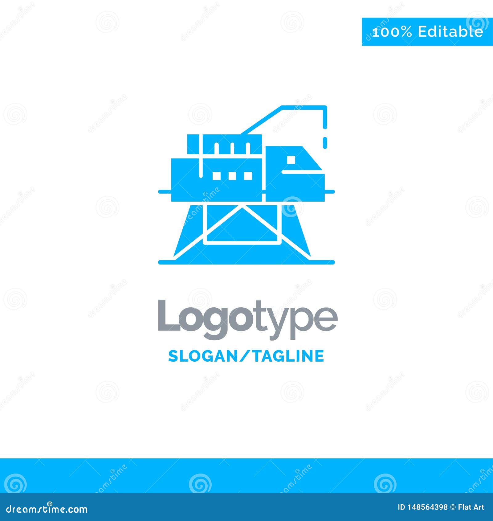 Construction, Engineering, Laboratory, Platform Blue Solid Logo ...