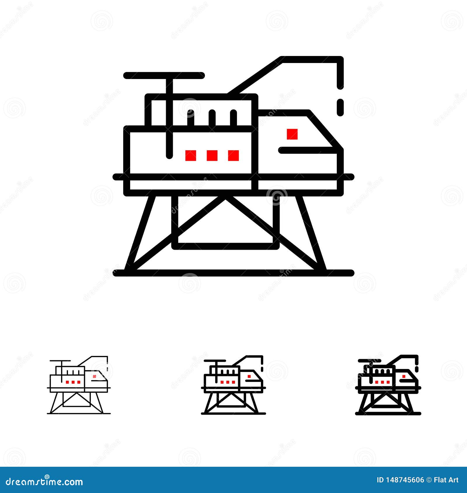 Construction, Engineering, Laboratory, Platform Bold and Thin Black ...