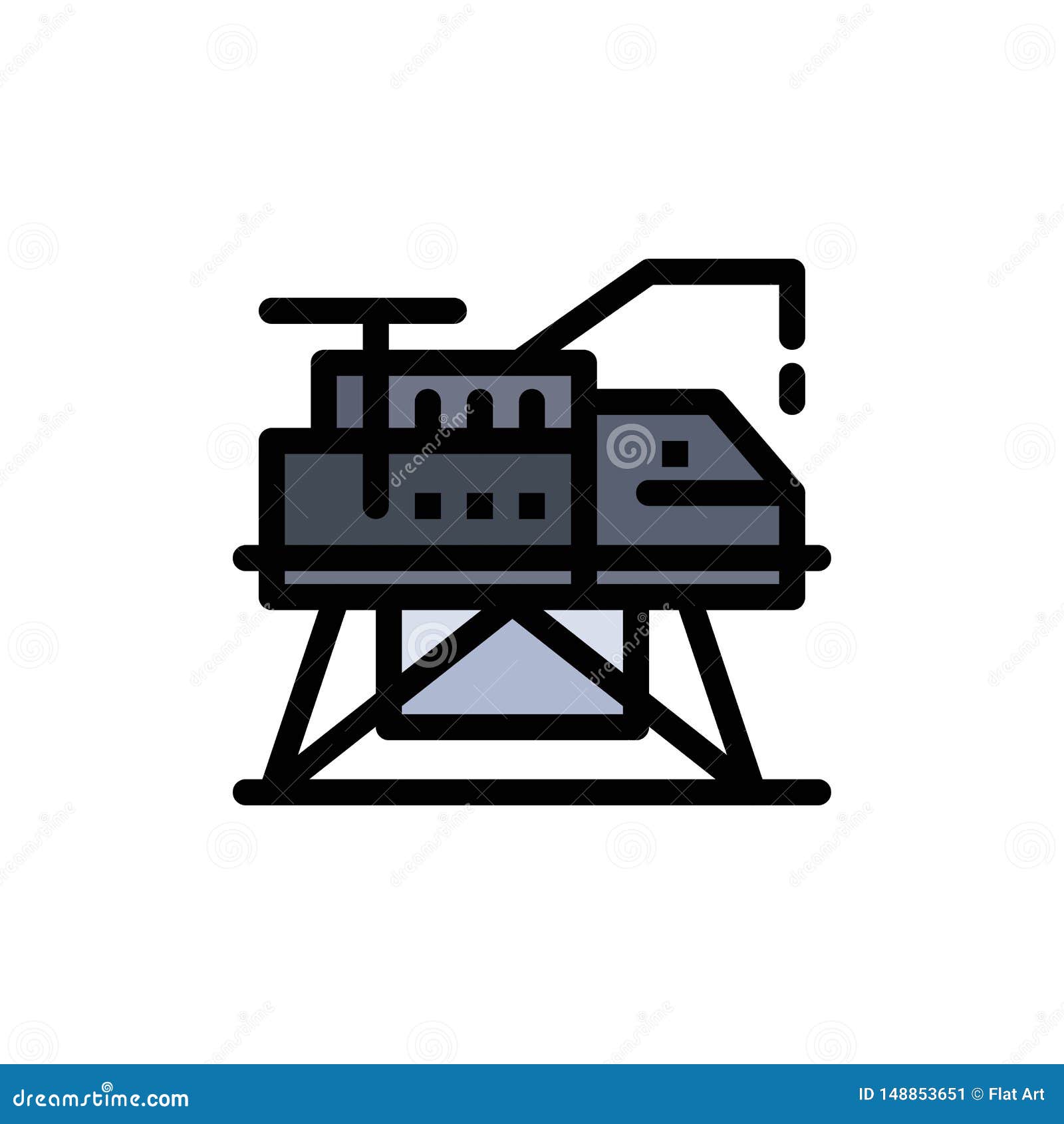 Construction, Engineering, Laboratory, Platform Flat Color Icon. Vector ...
