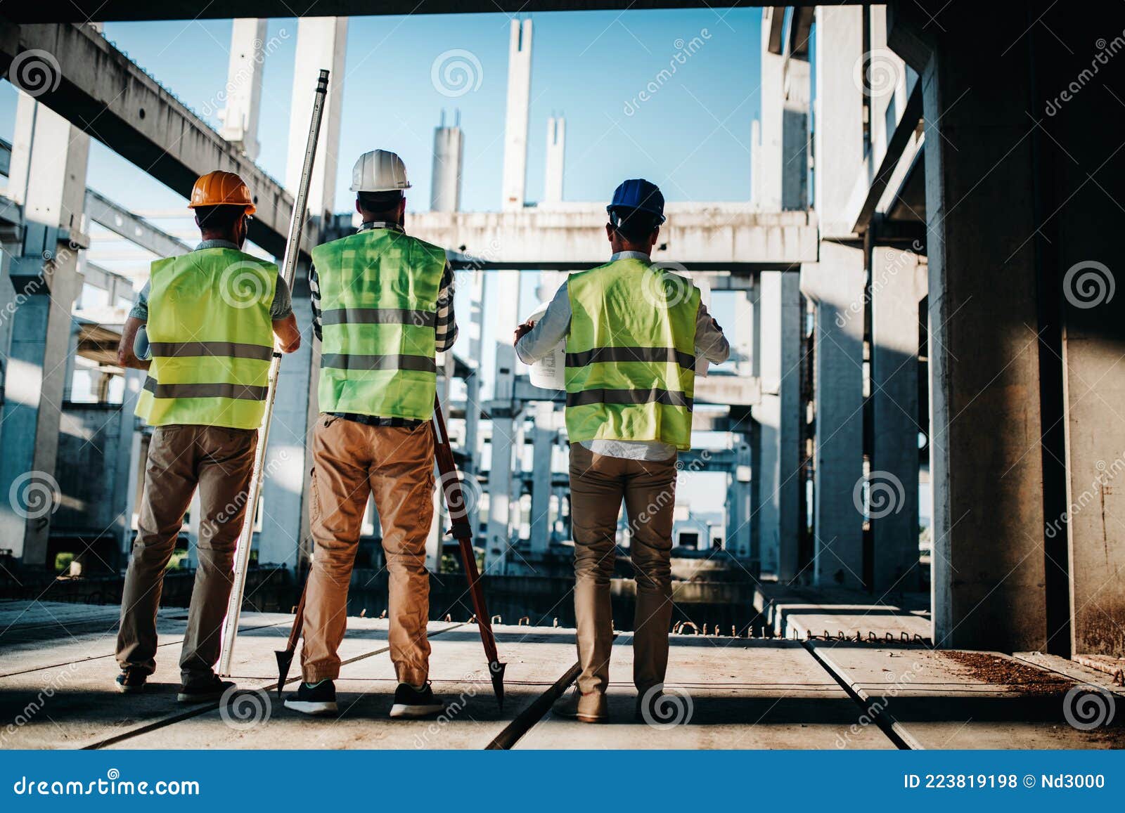 Construction Engineers Discussion with Architects at Construction or ...