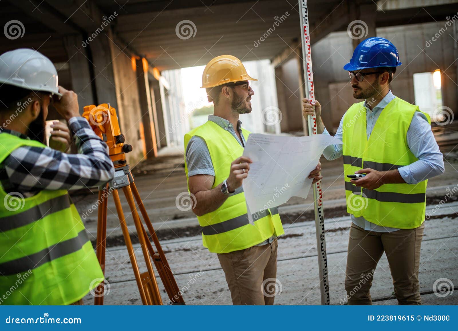 Construction Engineers Discussion with Architects at Construction or ...