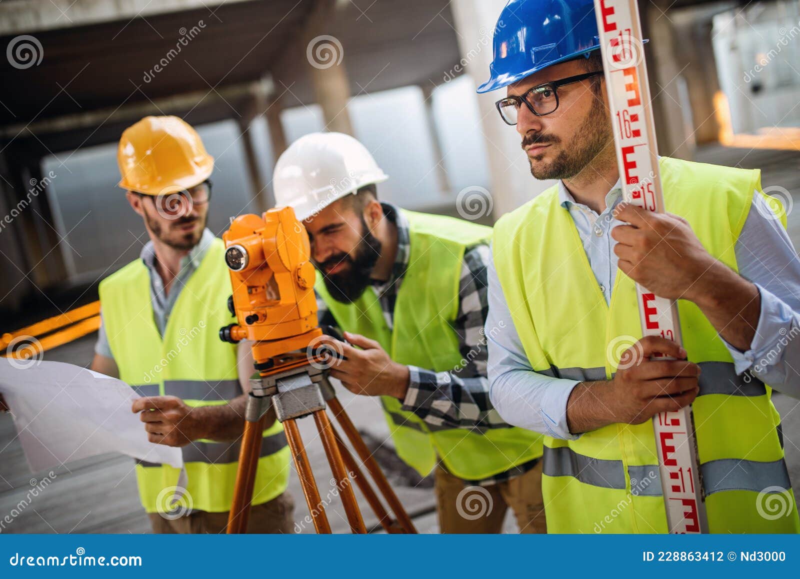 Construction Engineers Discussion with Architects at Construction or ...