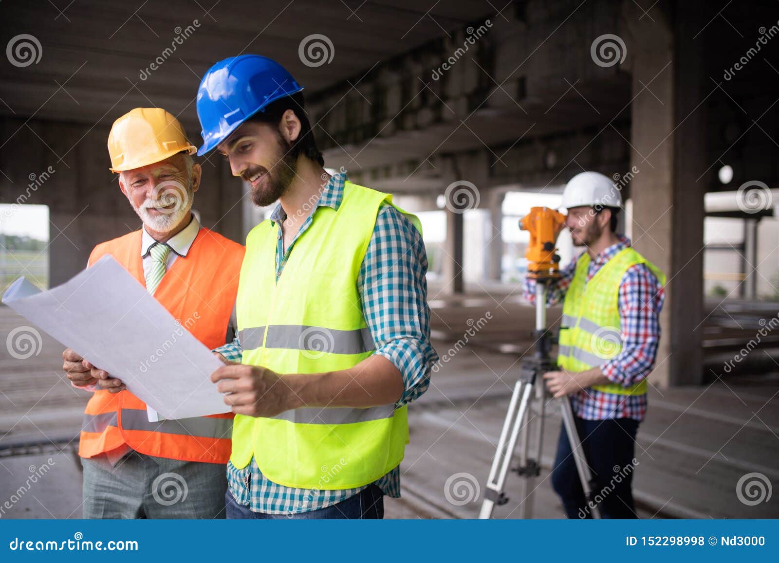 Construction Engineers Discussion with Architects at Construction or ...