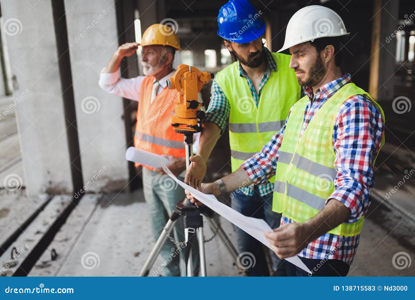 Construction Engineers Discussion with Architects at Construction or ...