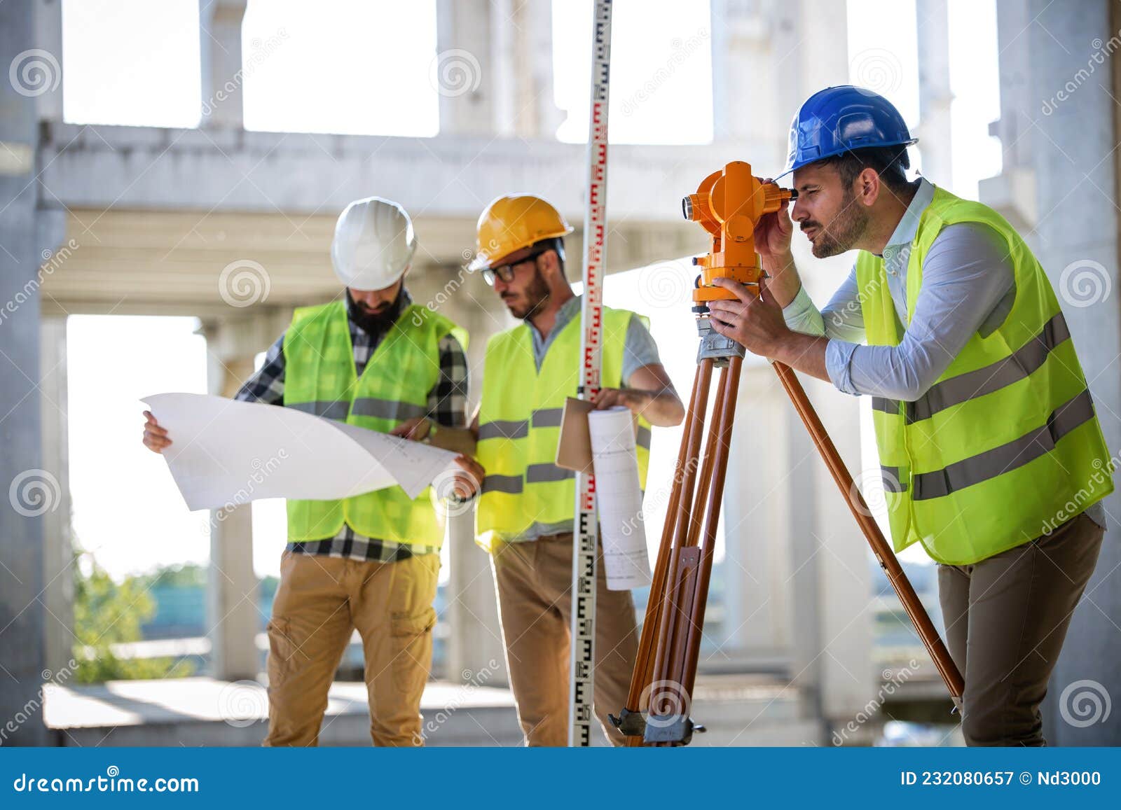 Construction Engineers Discussion with Architects at Construction or ...