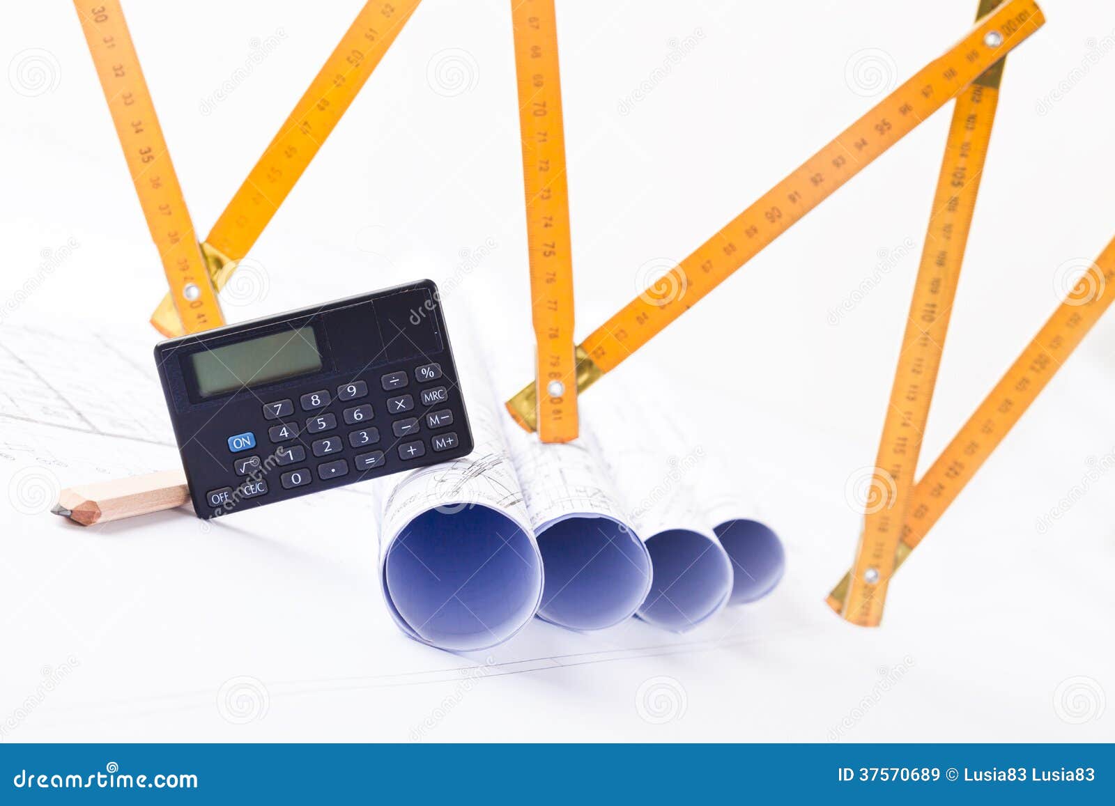 Construction Equipment and Architectural Rolls Stock Image - Image of ...