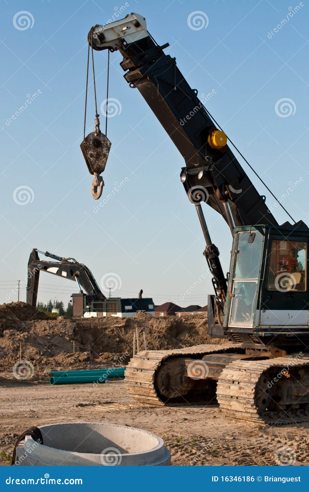 Construction Equipment at a Building Site Stock Photo - Image of ...