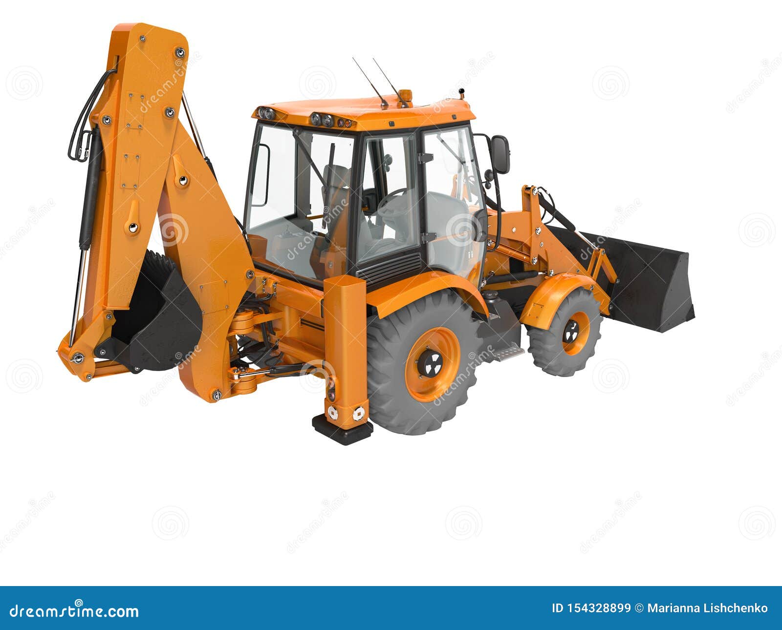 Construction Equipment Excavator Loader with Bucket at the Base of the ...