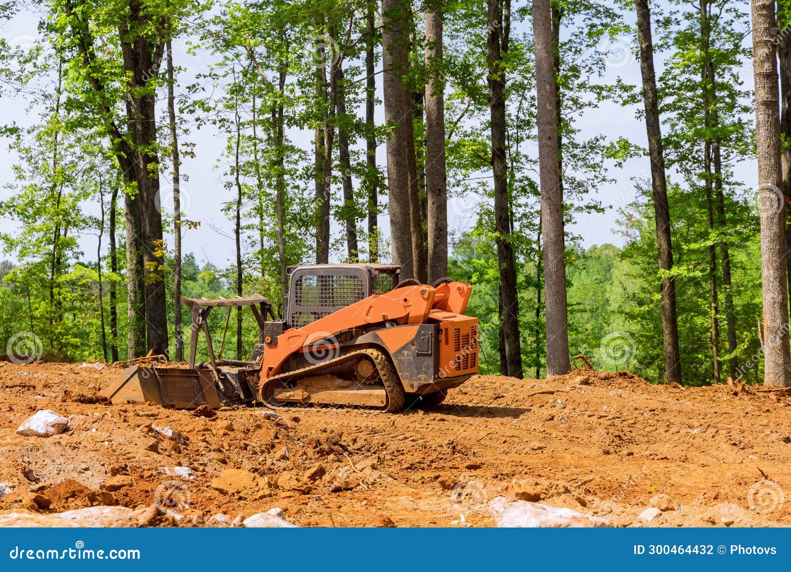 Construction Equipment Excavator, Tractor on a Construction Site Stock ...