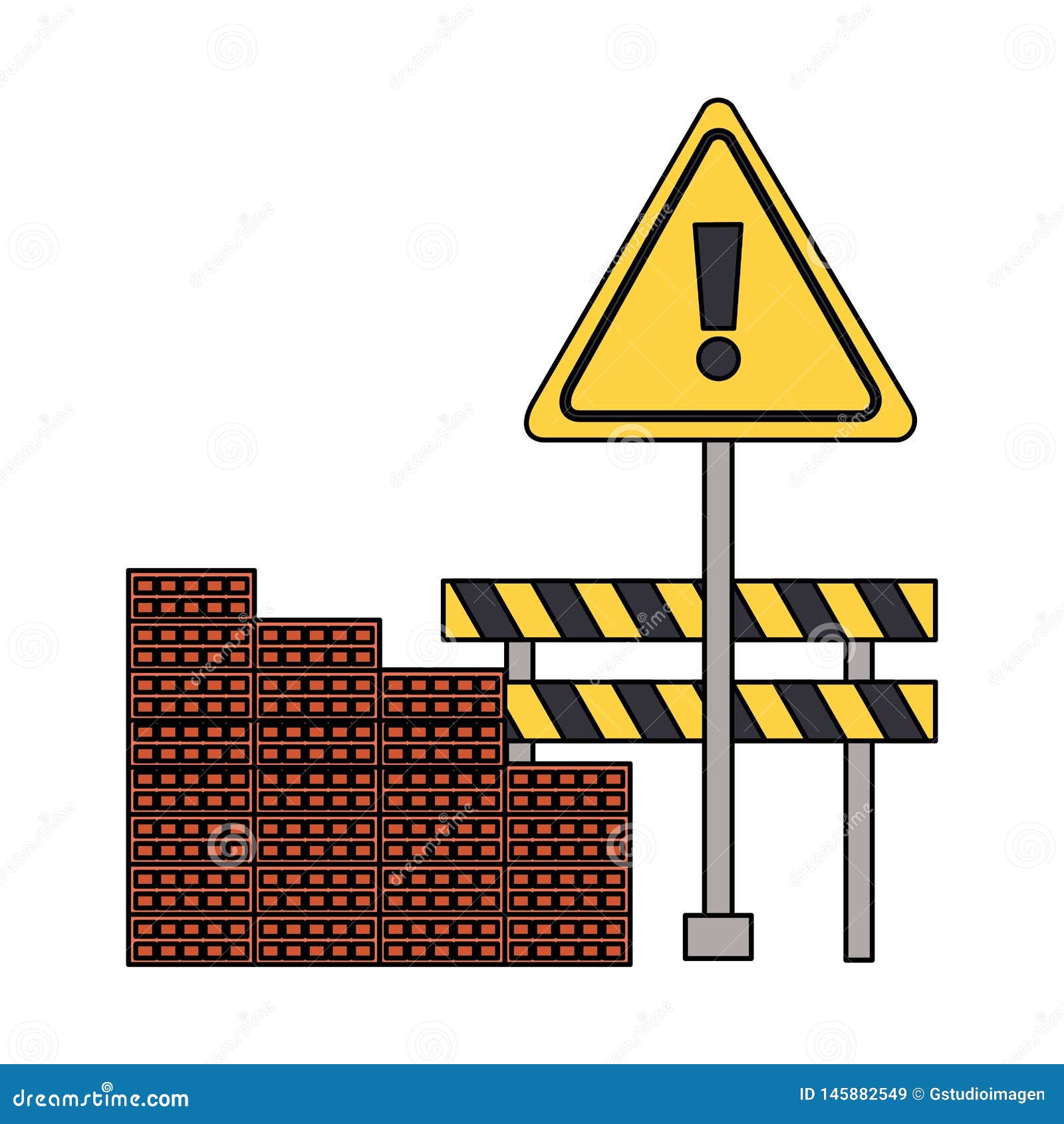 Barricade. Wall Of Sandbags And Tires. Military Outpost Cartoon Vector ...