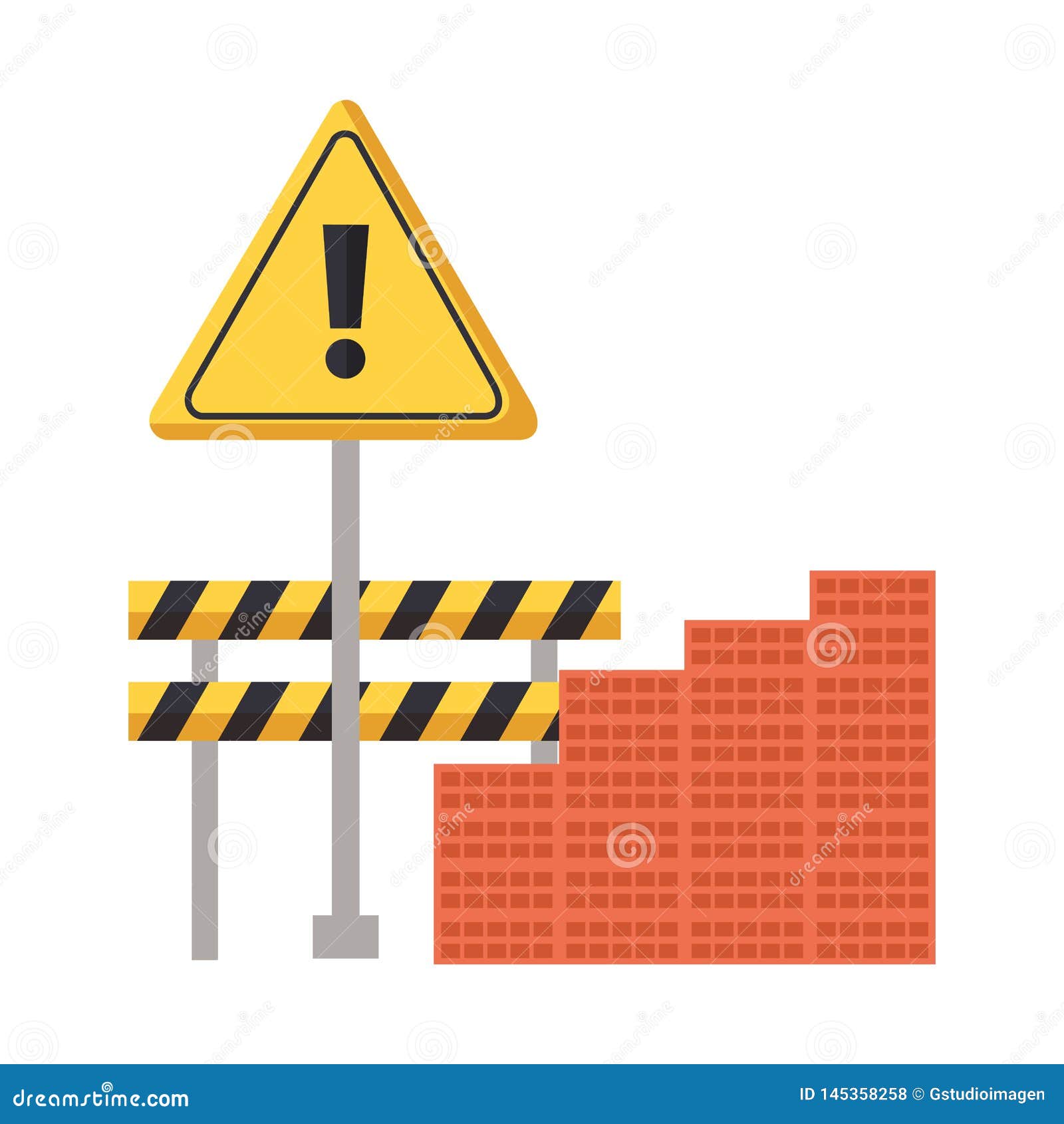 Barricade. Wall Of Sandbags And Tires. Military Outpost Cartoon Vector ...