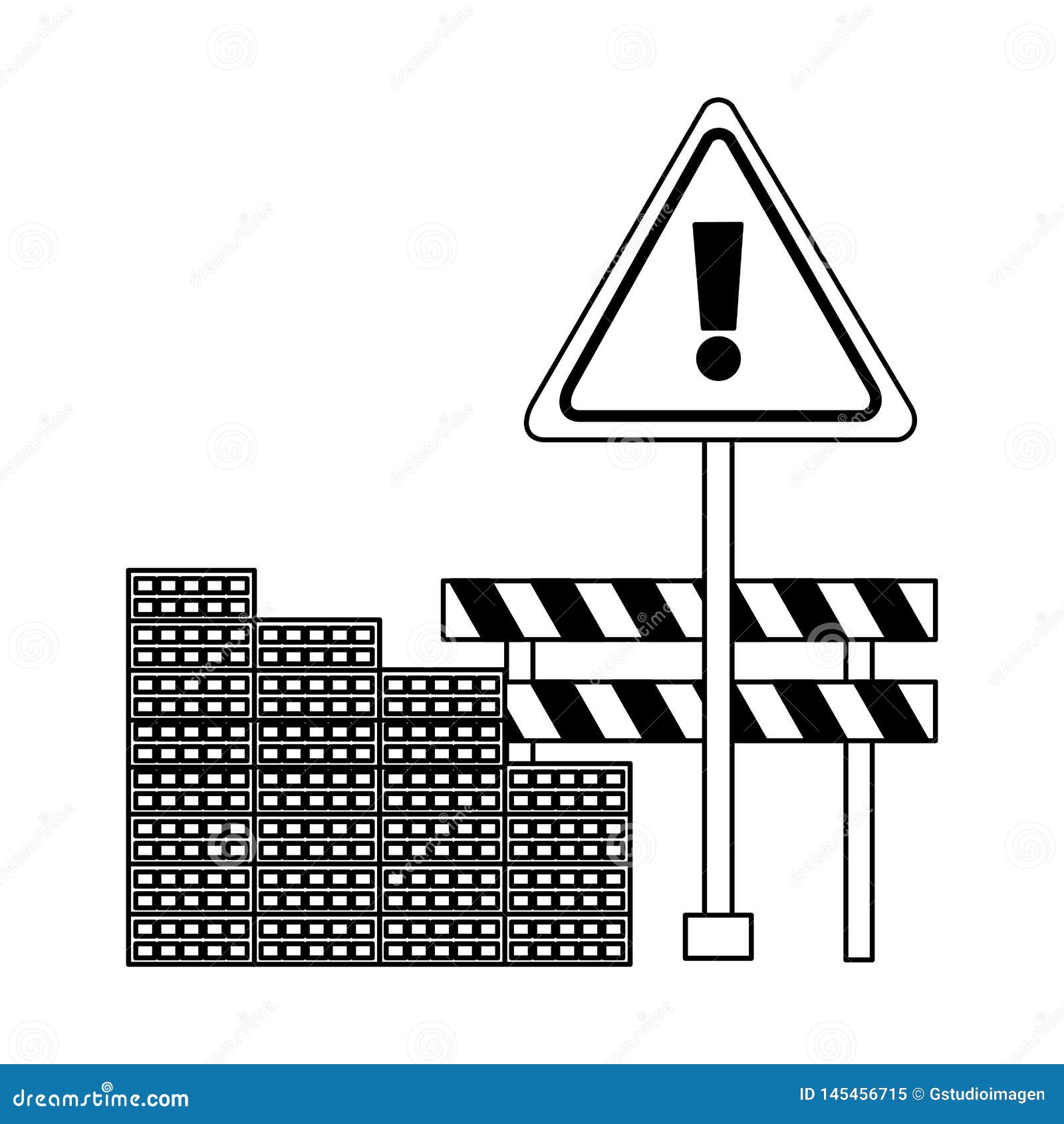 Barricade. Wall Of Sandbags And Tires. Military Outpost Cartoon Vector ...