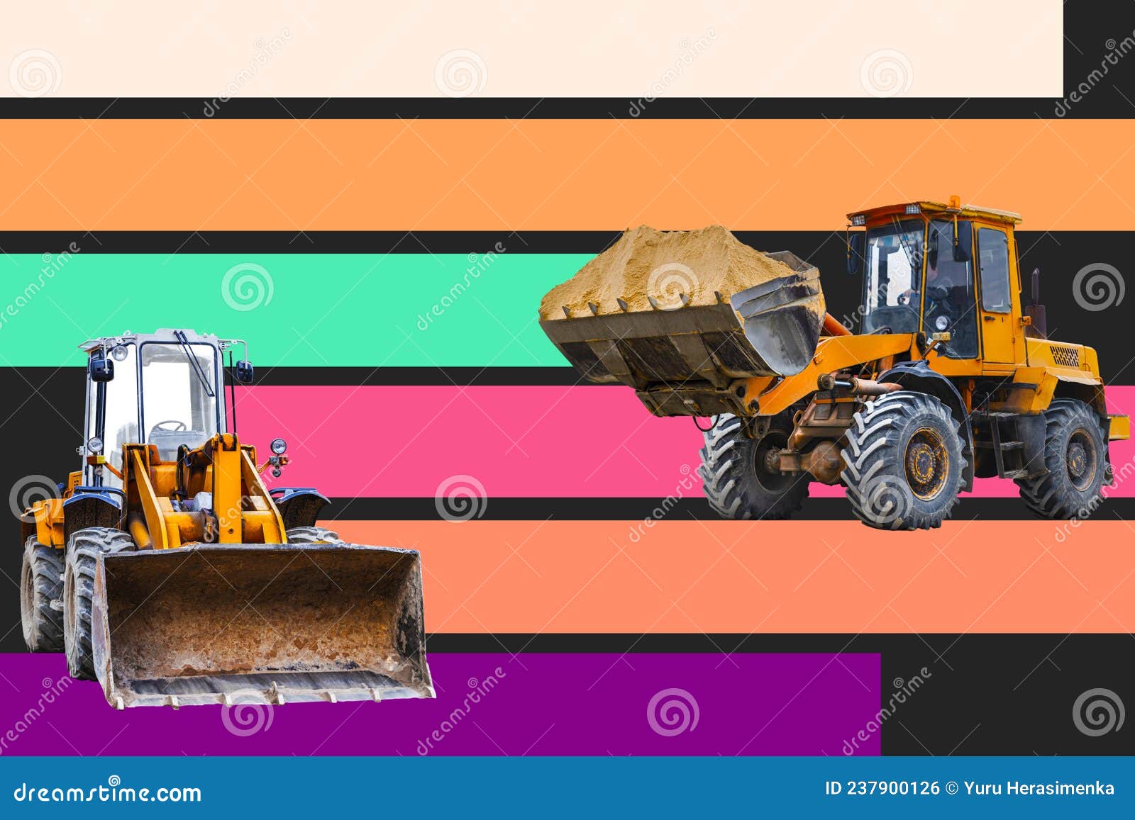 Construction Equipment Illustration. Powerful Construction Wheel Loader ...