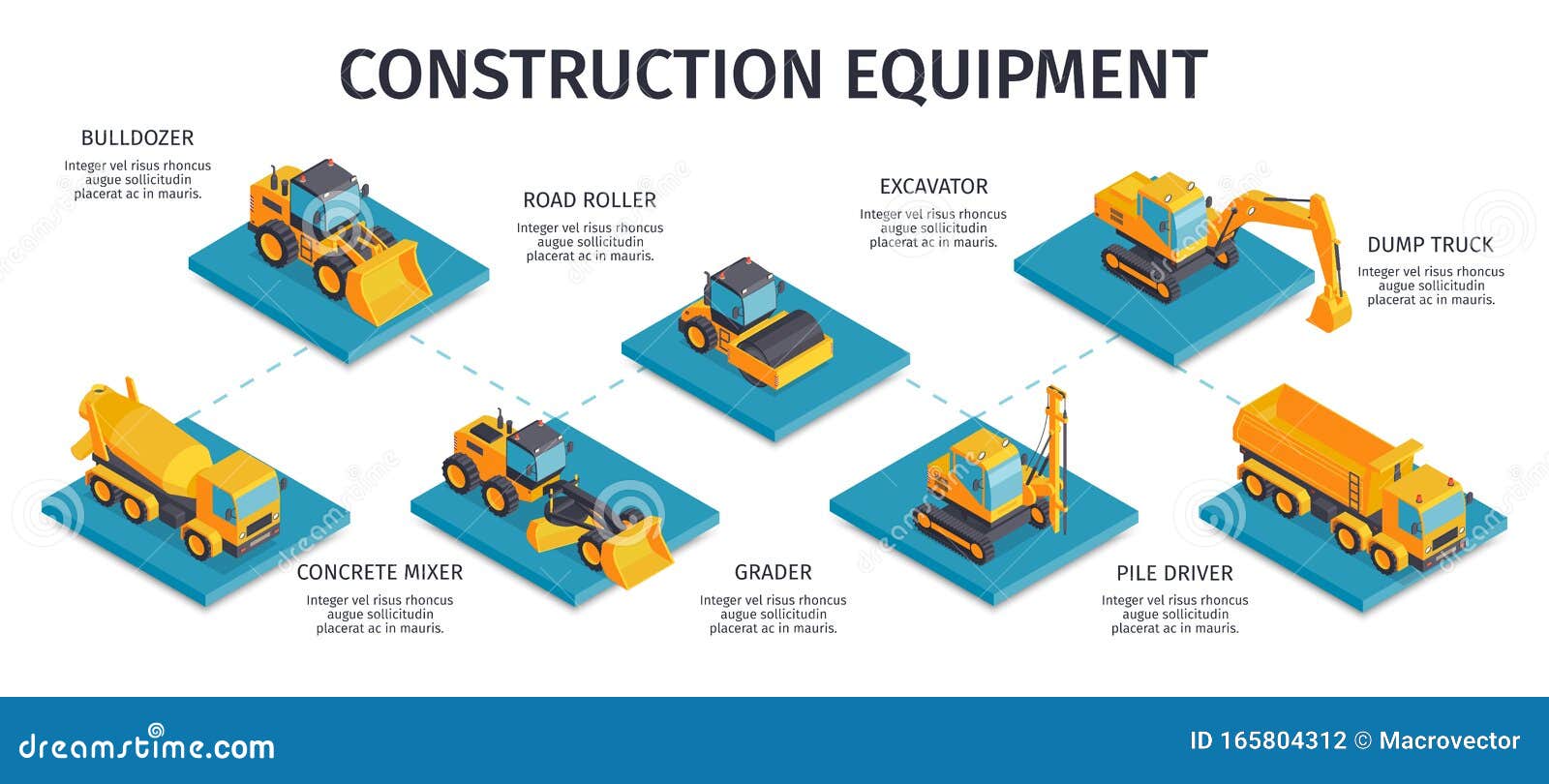 Construction Equipment Isometric Infographics Stock Vector ...