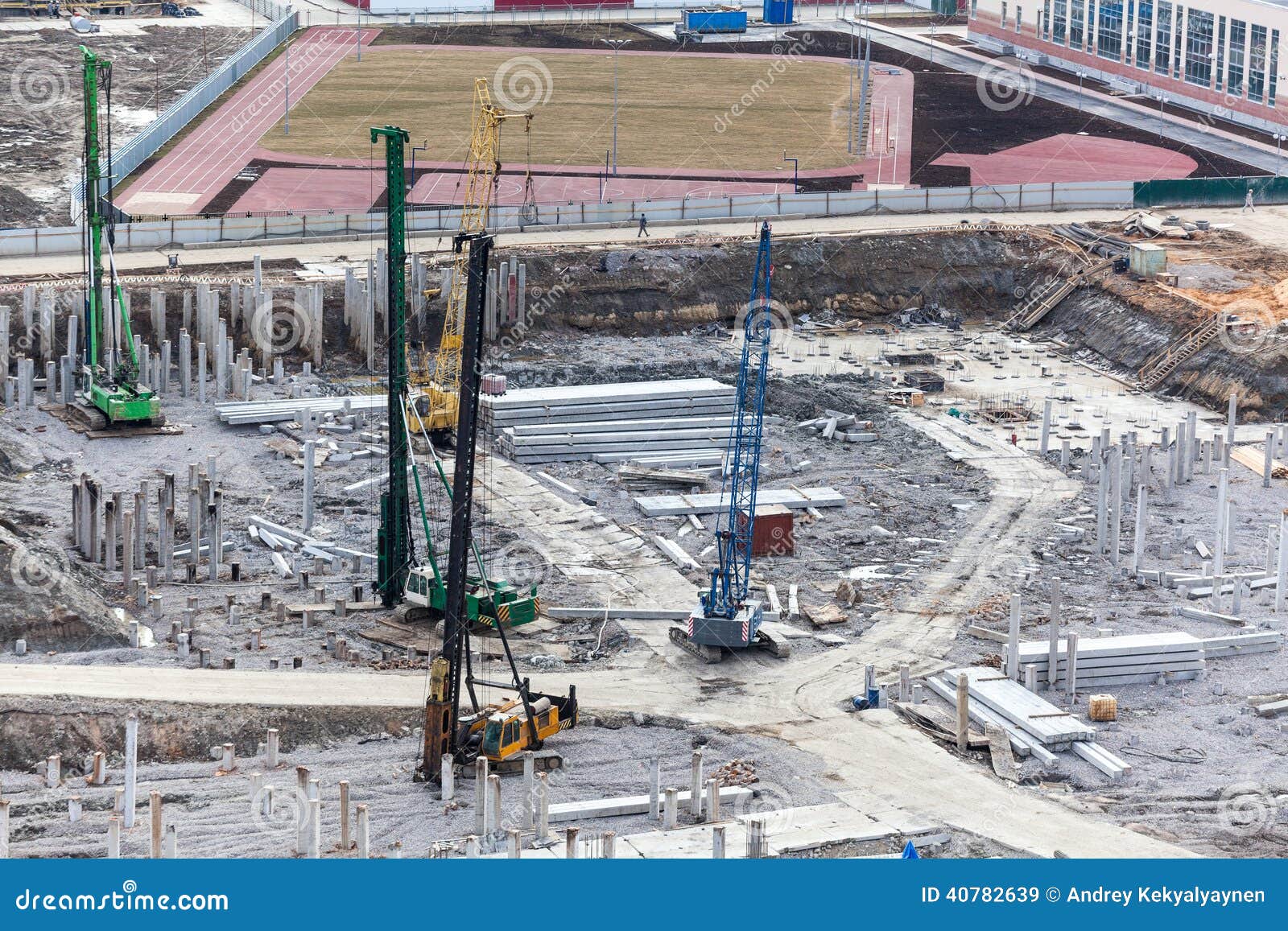 Construction Equipment for Piling into Ground Stock Image - Image of ...