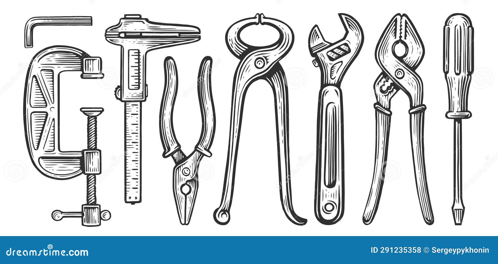 Set of Working Tools. Construction Equipment for or Repair Work. Hand ...