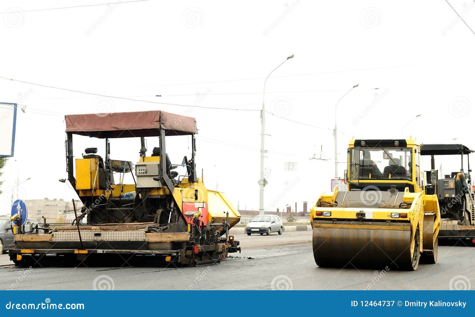 Construction Equipment at Road Building Stock Image - Image of ...