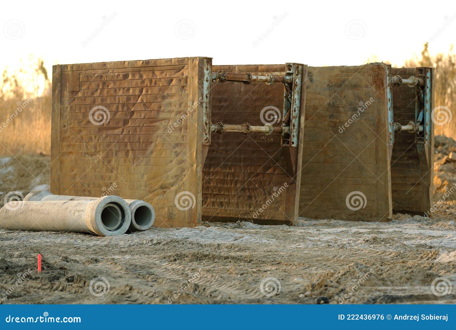 Construction Equipment for Securing Construction Excavations Stock ...