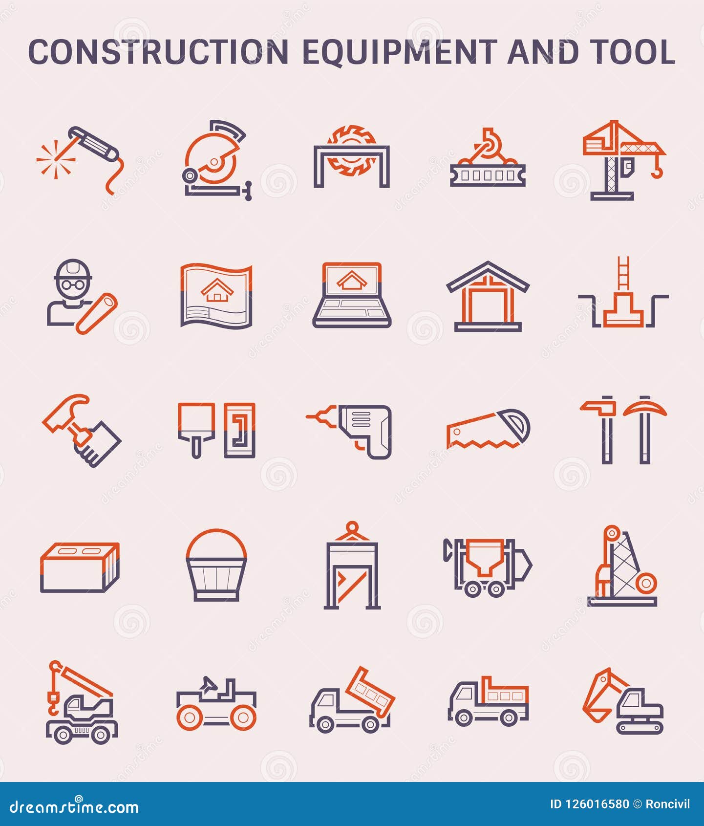 Construction Equipment Icon Stock Vector - Illustration of bucket ...