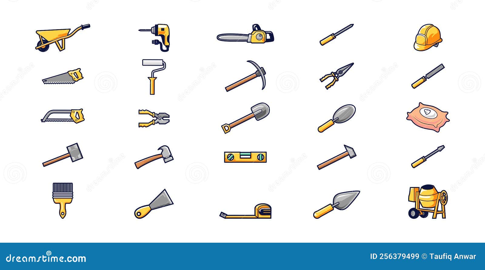Construction Equipment Vector Cartoon Illustration Design Stock Vector - Illustration of icon ...