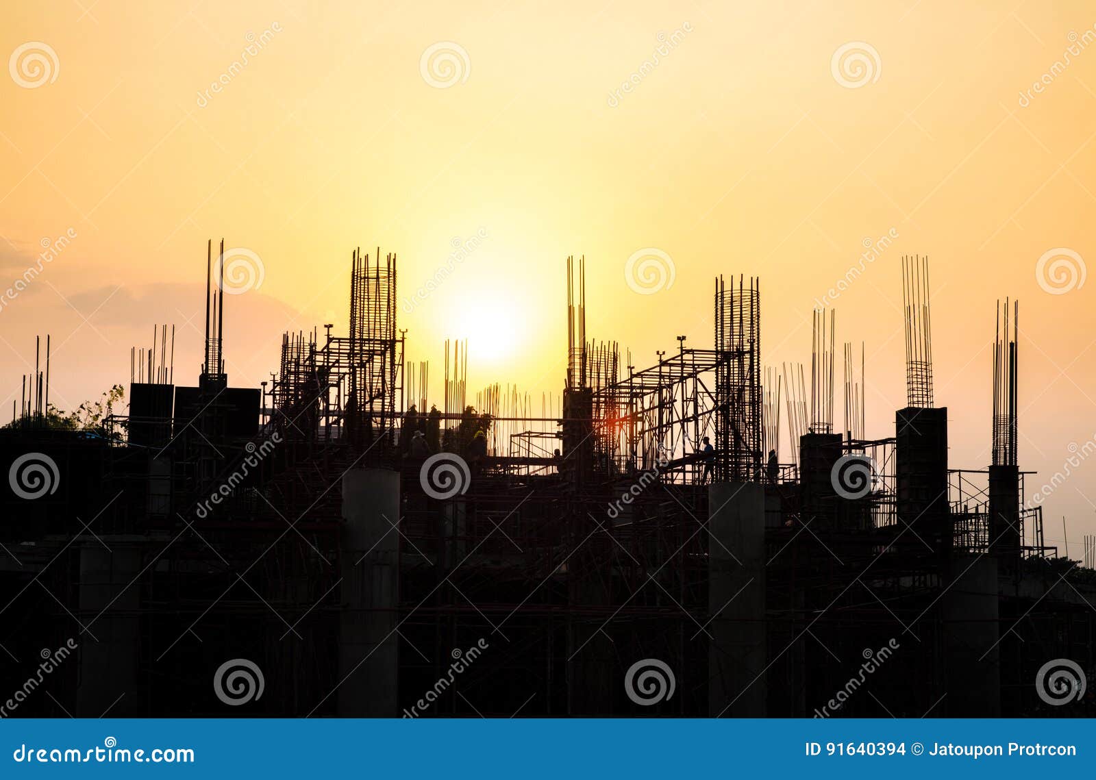 Construction of Evening Buildings Stock Photo - Image of project ...
