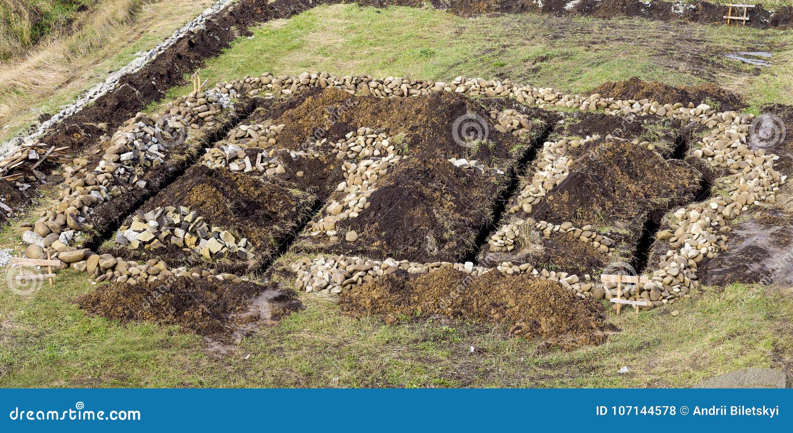 Construction Excavation Work Site for Fundament of a New House Stock ...