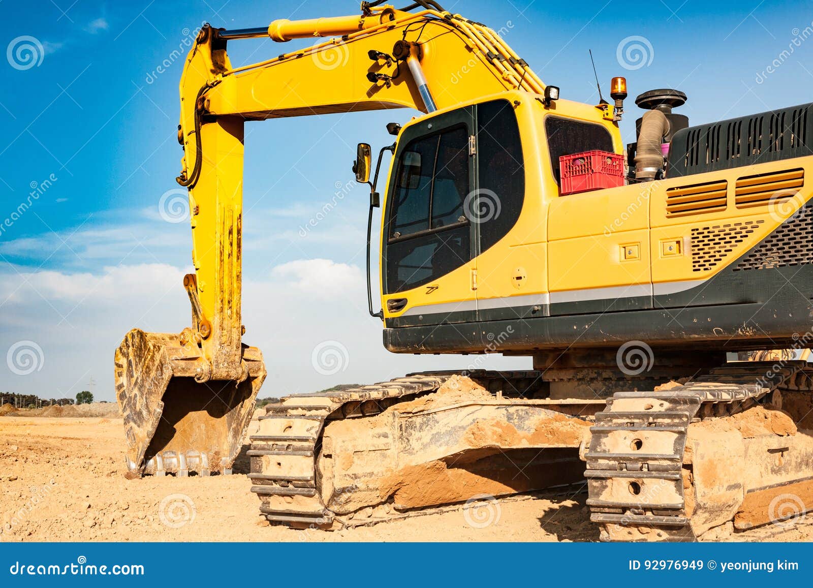 Construction excavator stock image. Image of construction - 92976949