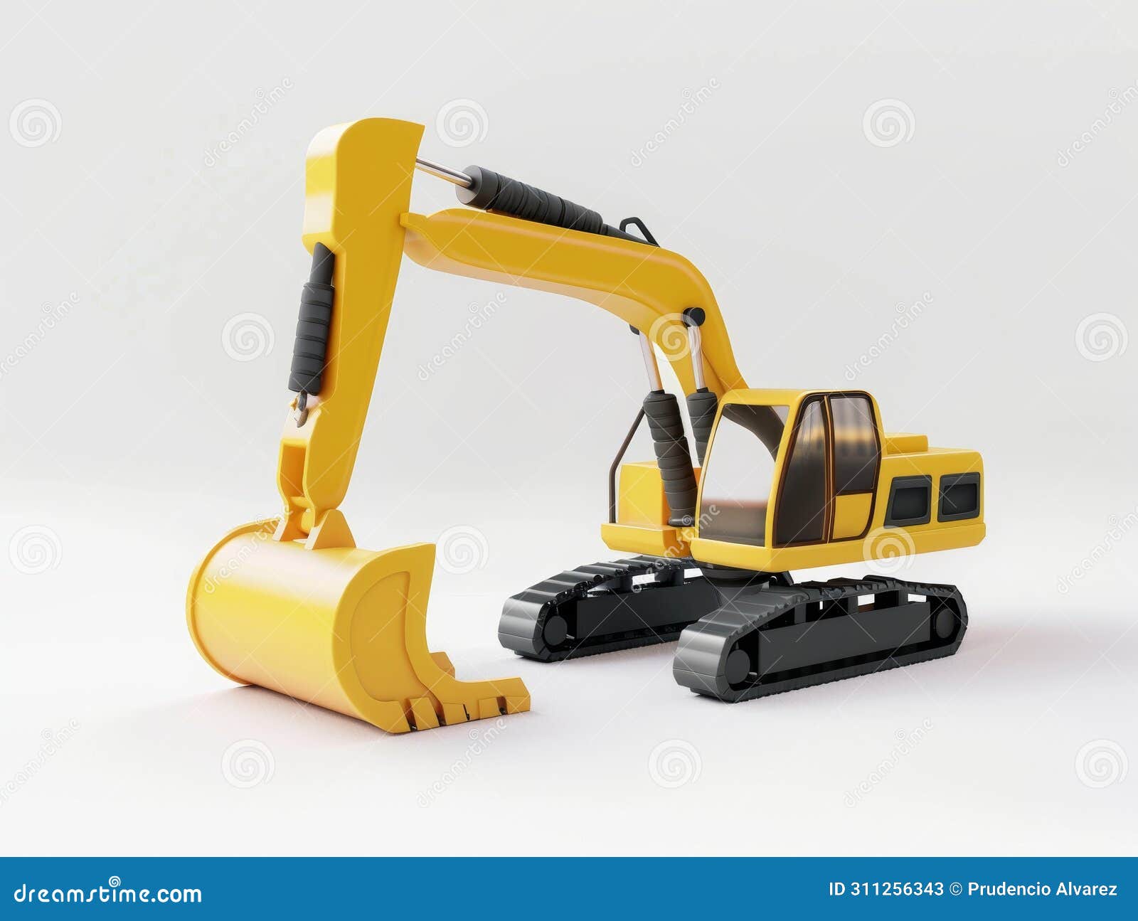 Construction Excavator Cut Out in Background Stock Illustration ...