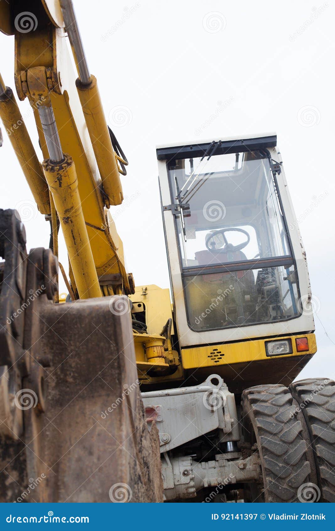 Construction Excavator Front View. Stock Image - Image of equipment ...