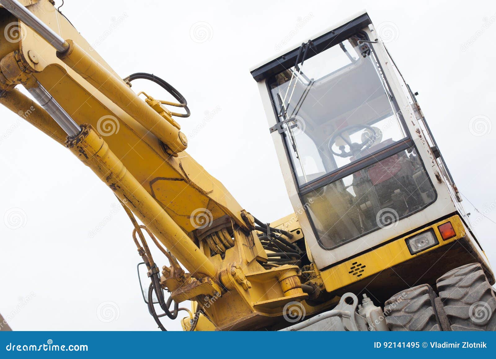 Construction Excavator Front View Stock Image - Image of repair ...